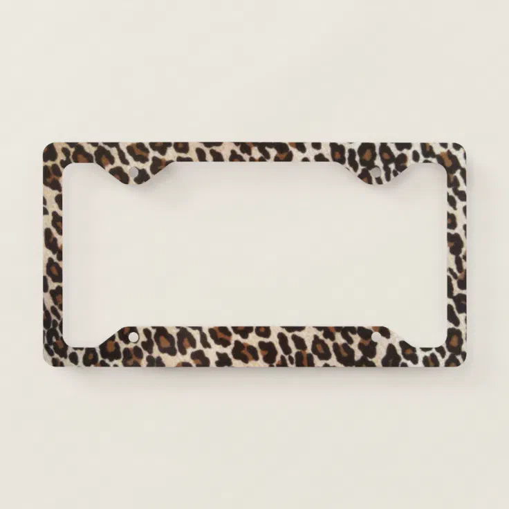 Wild Leopard Print License Plate Frame | Zazzle