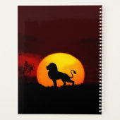 Wild lion, sunrise & calligraphy on a jungle planner | Zazzle