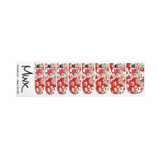 WILD LOVE Bold Red Floral Minx Nail Art | Zazzle