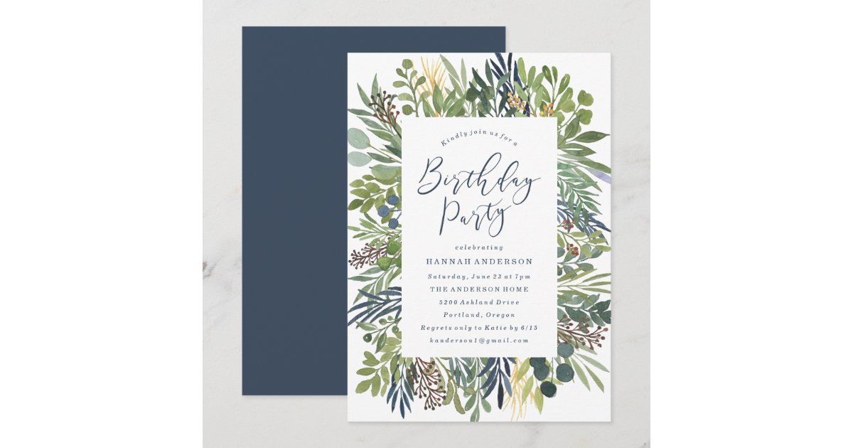 Wild Meadow | Botanical Birthday Party Invitation | Zazzle