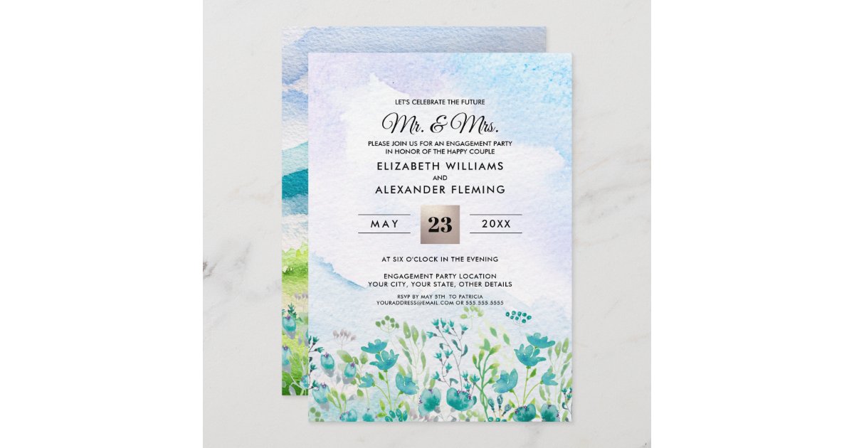 Wild Meadow | Spring Engagement Party Invitations | Zazzle