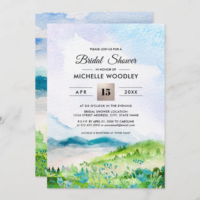 Wild Meadow | Spring Mountains Bridal Shower Invitation | Zazzle