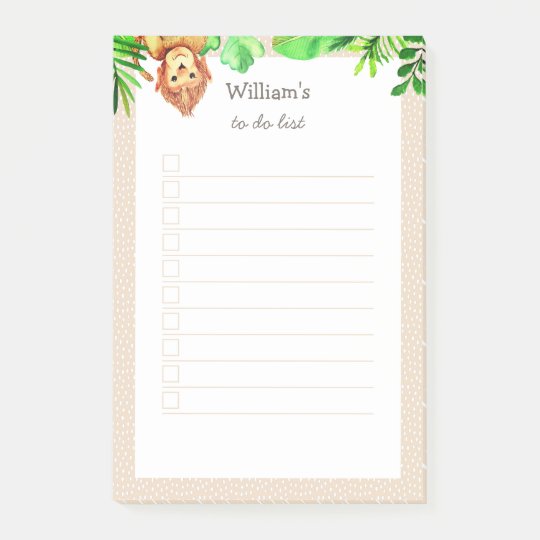 Wild Monkey Jungle Animal Numbered To Do List Post-it Notes | Zazzle.com