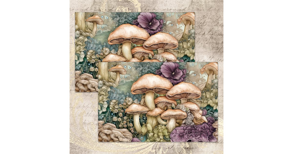 WILD MUSHROOMS DECOUPAGE TISSUE PAPER | Zazzle