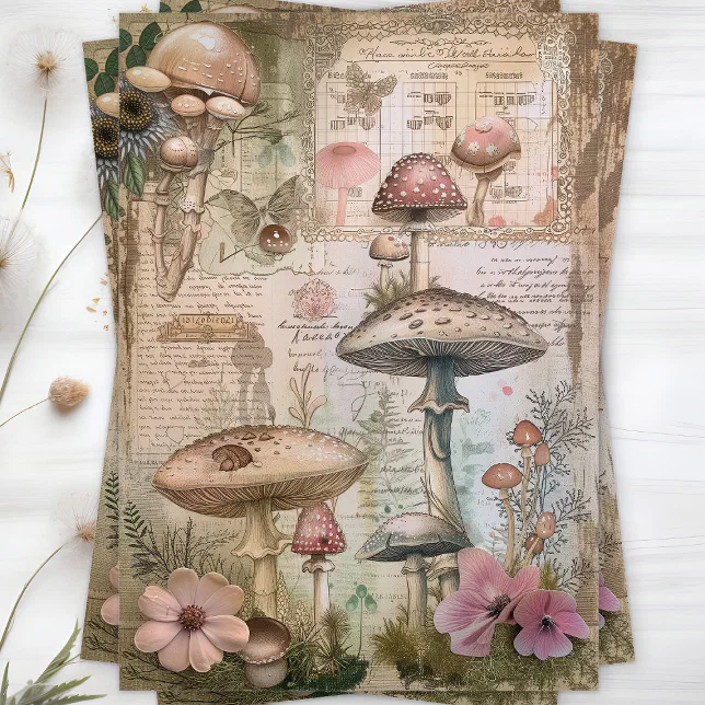 WILD MUSHROOMS DECOUPAGE TISSUE PAPER | Zazzle