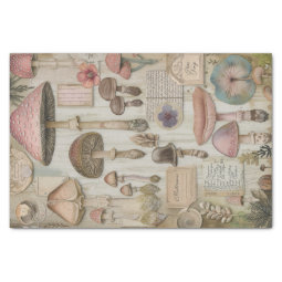 WILD MUSHROOMS POSTER DECOUPAGE TISSUE PAPER | Zazzle