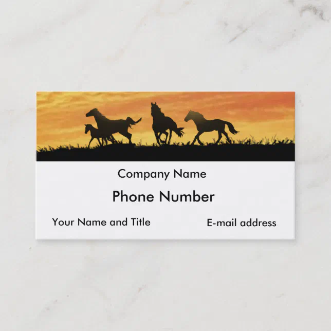 Wild Mustangs Business Card | Zazzle