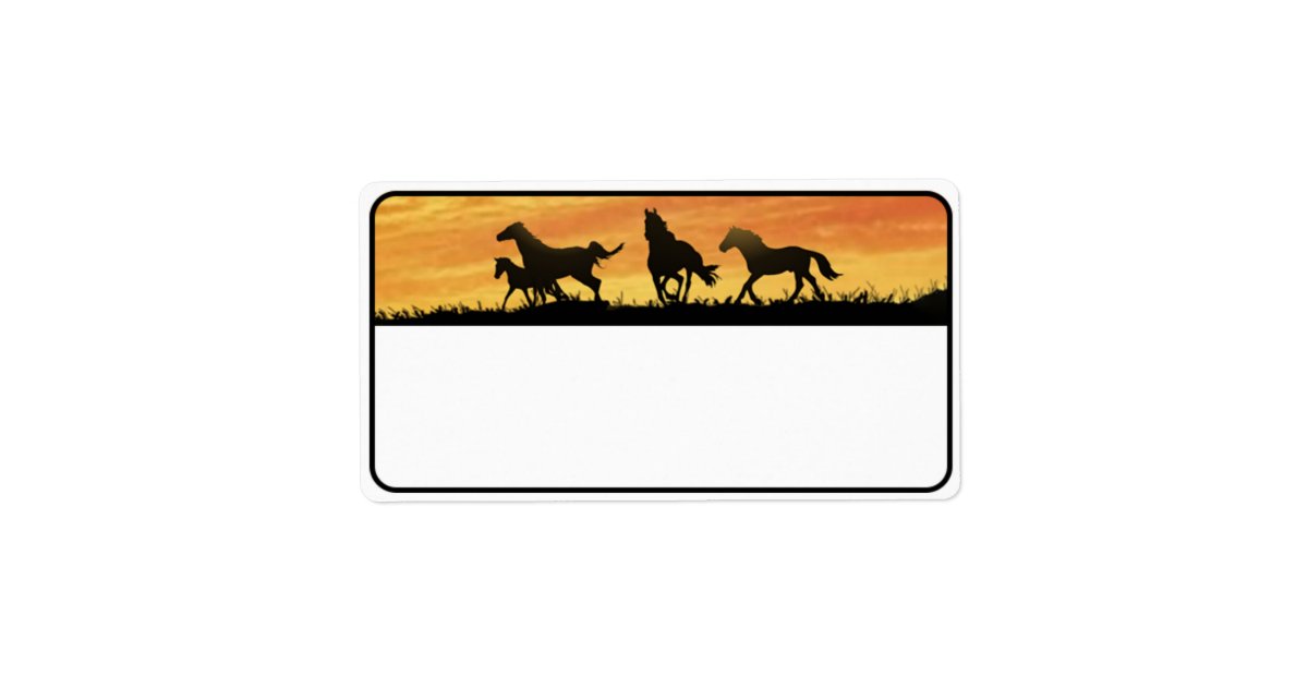 Wild Mustangs Label | Zazzle