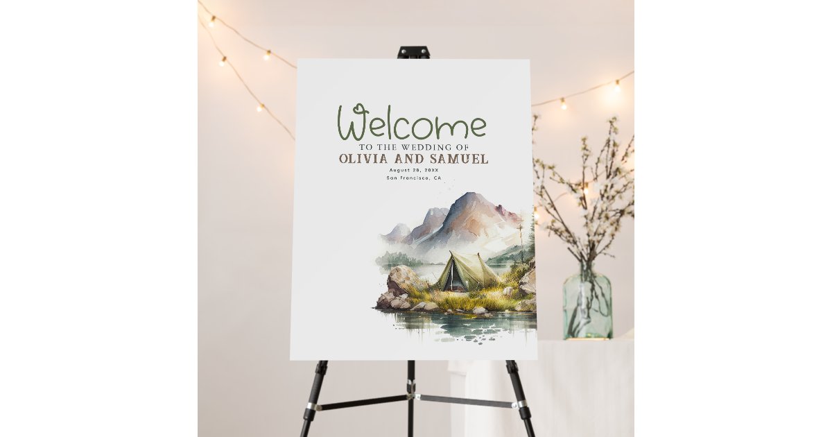 Wild Nature Camping Inspired Party Welcome Sign | Zazzle