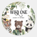 Wild One 1st Birthday | King of Things Crown Classic Round Sticker | Zazzle