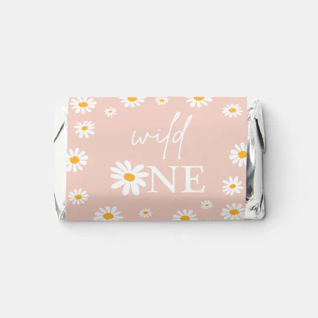 Wild One 1st Birthday Party Bohemian Retro Daisy Hershey's Miniatures ...