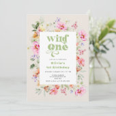 Wild one 1st birthday wildflower invitation | Zazzle