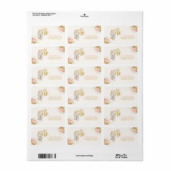 Wild One Address Labels Boho Floral Wild One Party | Zazzle