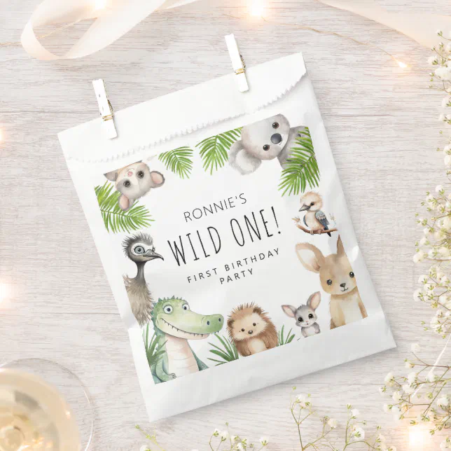 Wild One! Aussie Animal Birthday Party Favor Bag | Zazzle