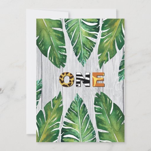 Wild One birthday invitation. Girl jungle theme Invitation | Zazzle