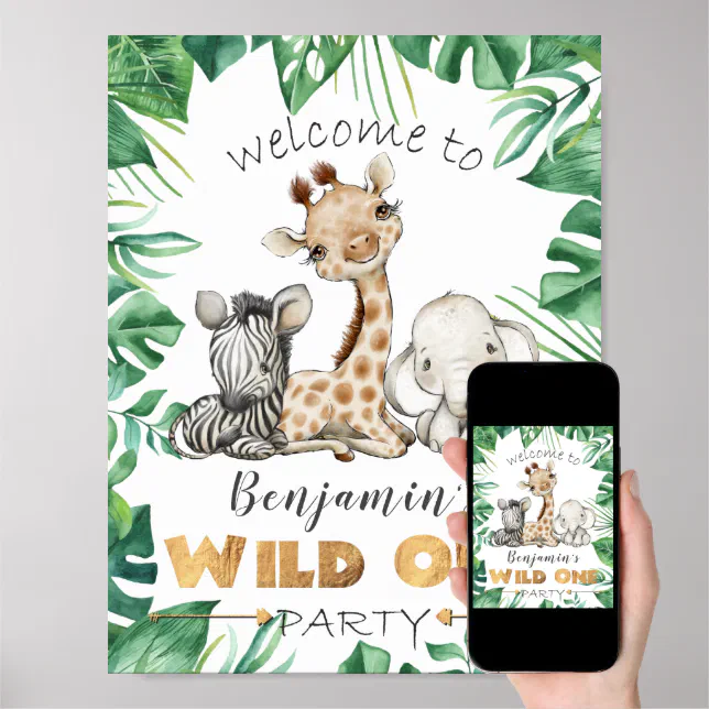 Wild One Birthday Party Welcome Door Sign | Zazzle
