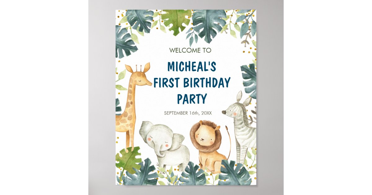 Wild One Birthday Party Welcome Sign | Zazzle