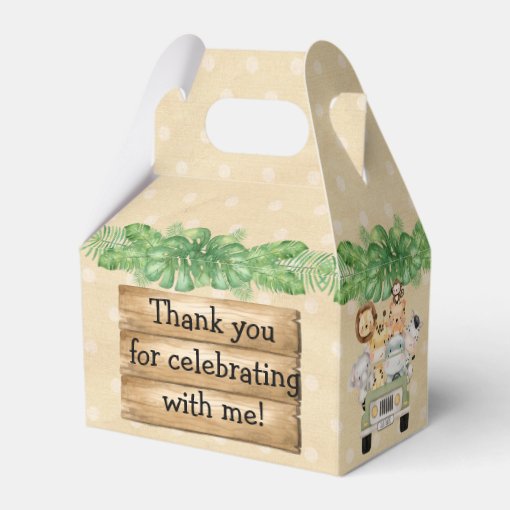 Wild One Birthday Safari Animal Favor Box | Zazzle