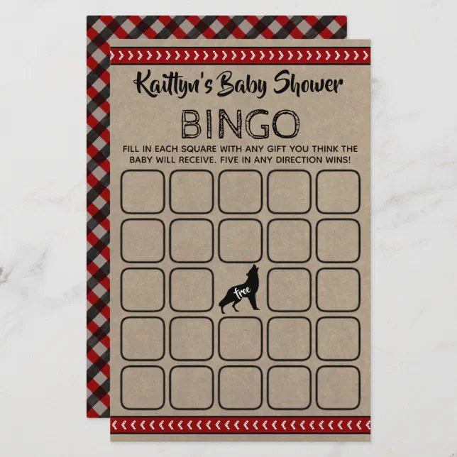 Wild One Boys Baby Shower Bingo | Zazzle