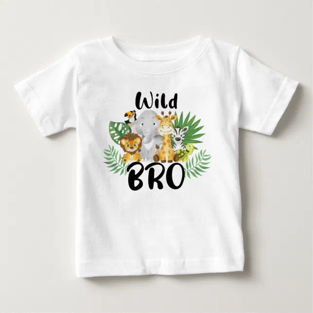 Wild One Bro Brother 1st Birthday Safari Family Baby T-Shirt | Zazzle