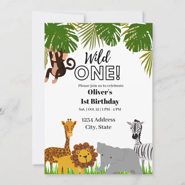 Wild one first birthday invitation | Zazzle