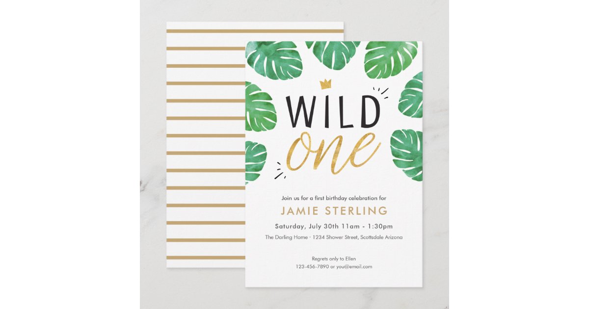 Wild One First Birthday Invitation | Zazzle