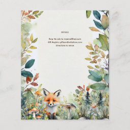 Wild One Fox Baby Woodland Animals 1st Birthday | Zazzle