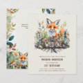 Wild One Fox Baby Woodland Animals 1st Birthday | Zazzle