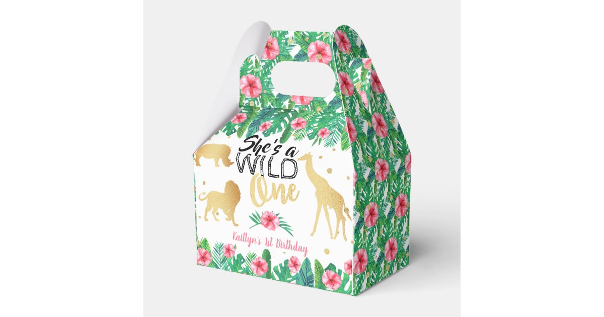 Wild One Girls First Birthday Party Favor Boxes | Zazzle