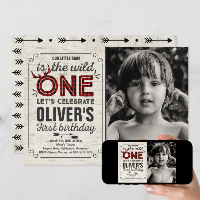 Wild One Invitation Boy Wild One Birthday Party | Zazzle