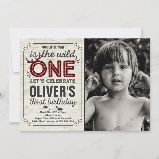 Wild One Invitation Boy Wild One Birthday Party | Zazzle