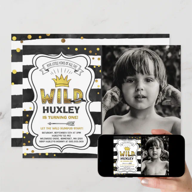 Wild One Invitation Boy Wild Thing Birthday Party | Zazzle