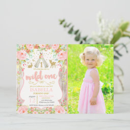 Wild One Invitation Girl Wild One 1st Birthday | Zazzle