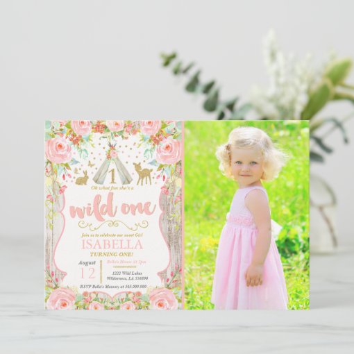 Wild One Invitation Girl Wild One 1st Birthday | Zazzle
