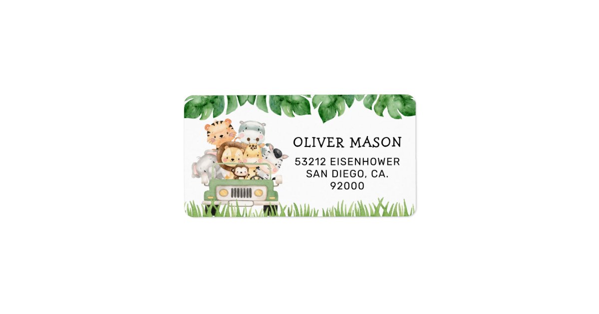 Wild One Jungle Address Labels | Zazzle