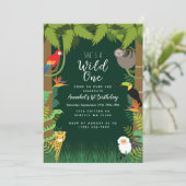 Wild One Jungle Kids Birthday Invitation | Zazzle
