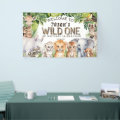 Wild One Jungle Safari Animal 1st birthday welcome Banner | Zazzle