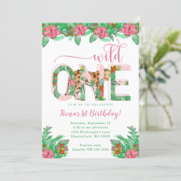 Wild One Leopard First Birthday Invitation | Zazzle