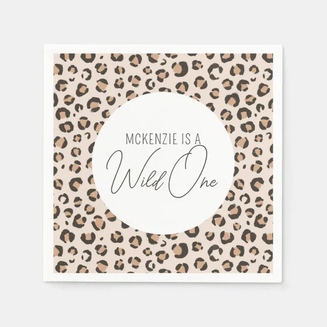 Wild One Leopard Print 1st Birthday Napkins | Zazzle