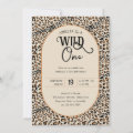 Wild One Leopard Print Neutral 1st Birthday Invitation | Zazzle