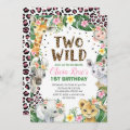 Wild One Leopard Print Safari 1st Birthday Invitation | Zazzle