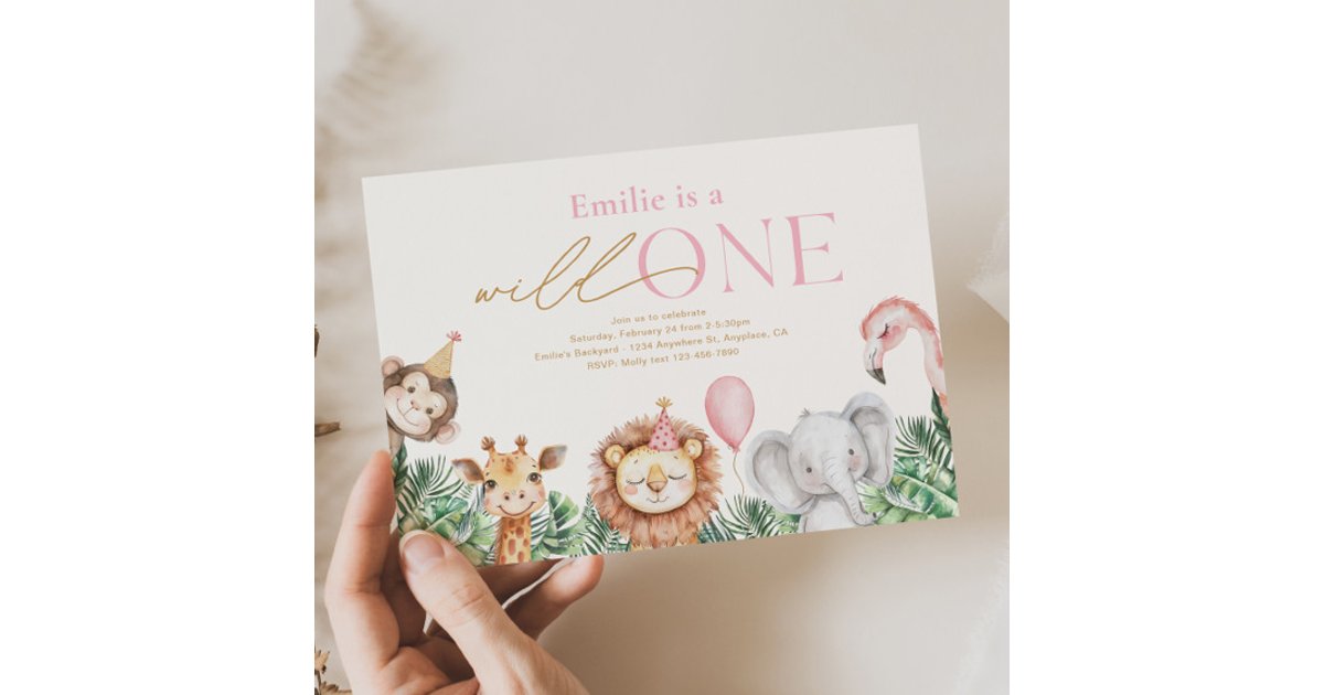 Wild One Party Animal First Birthday Invitation | Zazzle