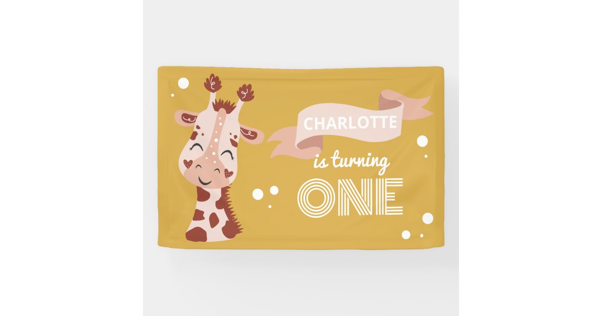 Wild One Party Animal Giraffe Banner | Zazzle