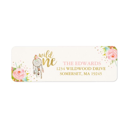 Wild One Return Address Labels Boho Wild One Party | Zazzle.com