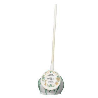 Wild One Safari 1st Birthday Party Green Gold Cake Pops | Zazzle