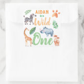 Wild One Safari Animal 1st Birthday Wild Things Square Sticker | Zazzle