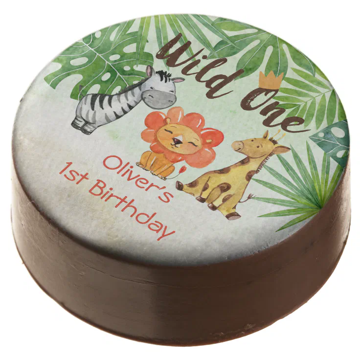 Wild One, Safari First Birthday Chocolate Covered Oreo | Zazzle