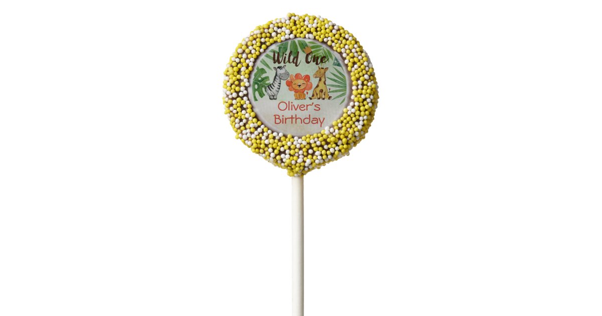 Wild One, Safari First Birthday Chocolate Covered Oreo Pop | Zazzle