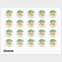 Wild One, Safari First Birthday Classic Round Sticker | Zazzle
