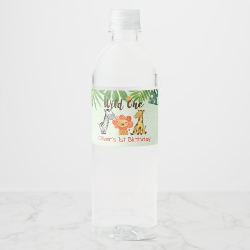 Wild One, Safari First Birthday Water Bottle Label | Zazzle
